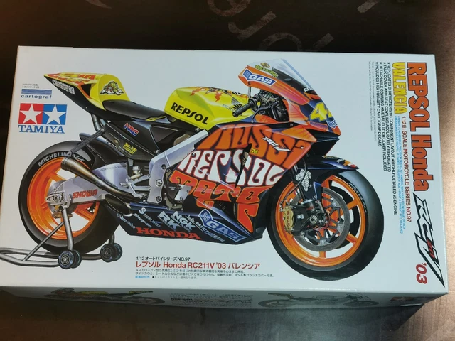 TAMIYA 14097 1/12 Repsol Honda RCV 03 Valencia Rossi Model Kit New ...