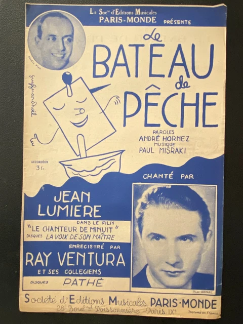 PARTITION PICCOLO FORMATO " La Barca Da Pesca - Ray Ventura - Jean ...