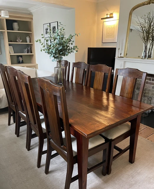 IMMACULATE LOMBOK SOLID Teak Wood Table 8 Dining Chairs RRP£2800 - CAN ...