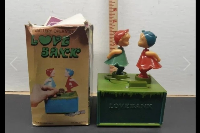 VINTAGE YL YAP’S Battery Operated LOVE BANK Toy Savings Bank w/box Hong ...
