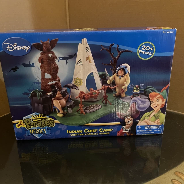 DISNEY PETER PAN Pirates Heroes Indian Chief Camp W Poseable Figures ...