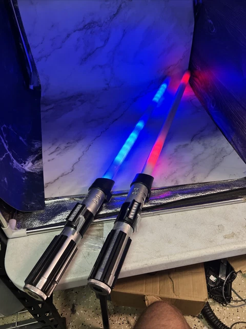 STAR WARS ULTIMATE FX Blue Anakin Skywalker Lightsaber 2010 Hasbro FOR ...