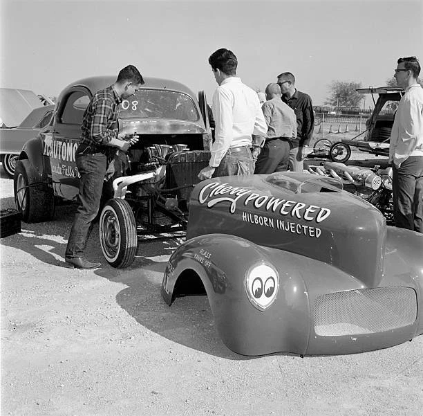 TULSA DRAG RACES Al Palmatary's 1941 Willys A/Gas RACING OLD PHOTO $5. ...
