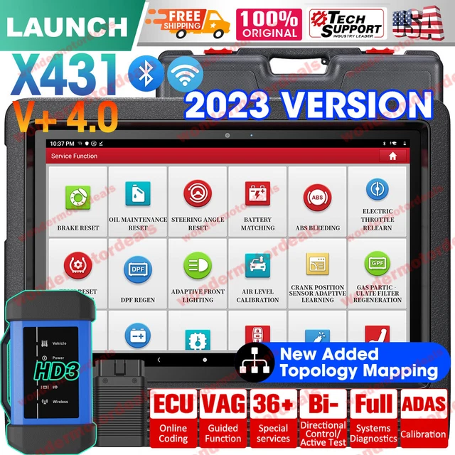 LAUNCH X431 V+ HD3 Heavy Duty Truck OBD Bidirectional Diagnostic Scan ...