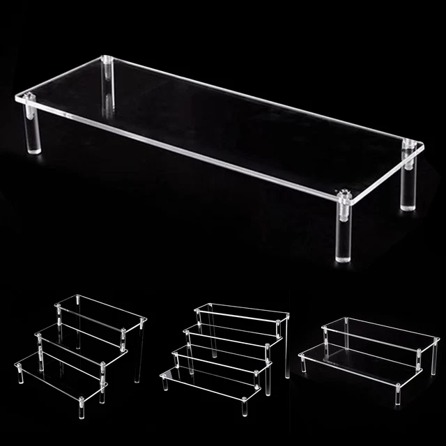 ACRYLIC RISER DISPLAY Shelf Removable Rack 2-Tier Display Stand For ...