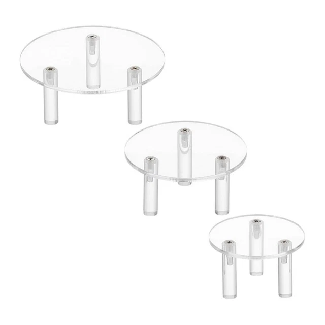 SET OF 3 Acrylic Cake Display Stand Round Dessert Display Shelf Cupcake ...