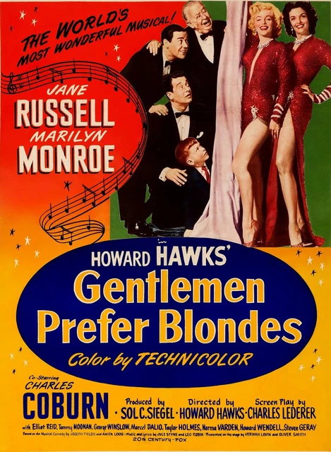 LA MAISON MURAL Art Print-Vintage Film Postergentlemen Prefer BLONDESA4 ...