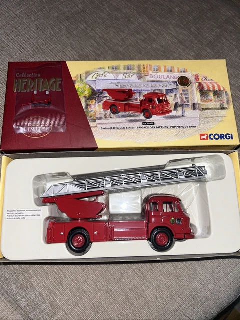 CORGI 1:50 SAVIEM JL20 Fire Engine Paris Box EX70909 Neuf Boîte Feu EUR ...