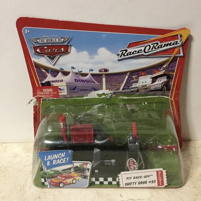 DISNEY PIXAR CARS Pit Row Launchers Shifty Drug #35 Race o Rama New in ...