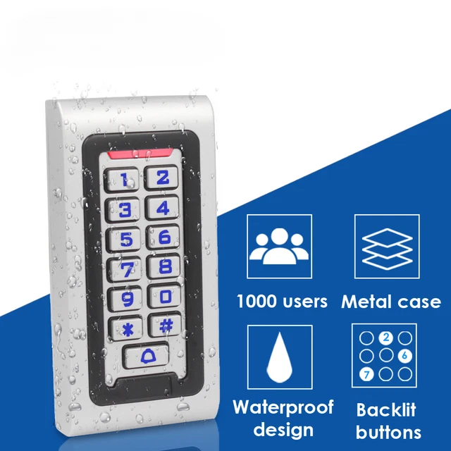 BACKLIGHT RFID DOOR Access Control Reader Keypad 1000 Users Doorbell ...