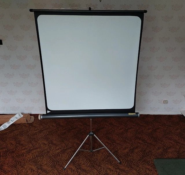 FINS WHITE SNOW surface projector screen 1m x 1m roll away on folding ...