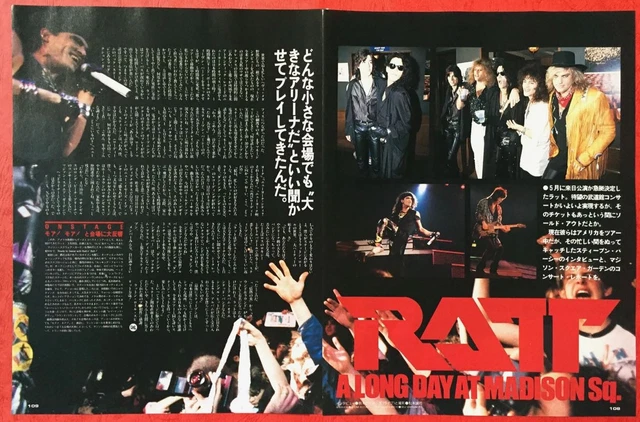 RATT WARREN DEMARTINI Stephen Pearcy Robbin Crosby 1987 CLIPPING JAPAN ...