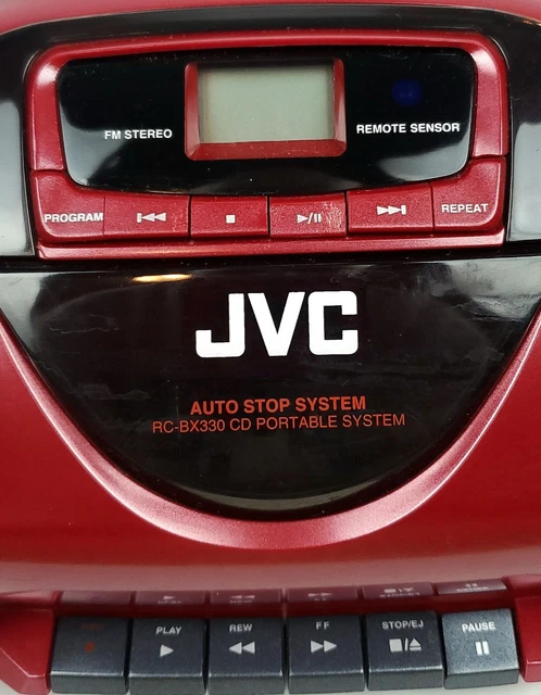 JVC RV-BX330 PORTABLE Am/Fm Radio Cd Player Cassette Stereo Boombox Red ...
