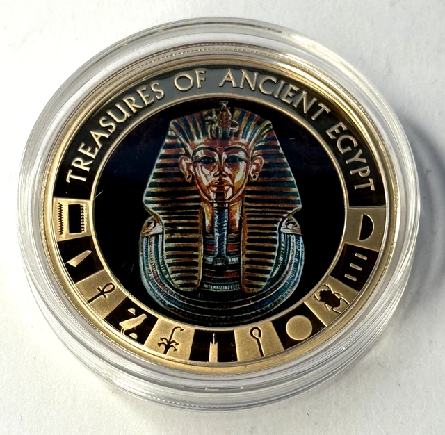 2013 COOK ISLANDS $1 Coin Treasures Of Ancient Egypt Tutankhamun Gold ...