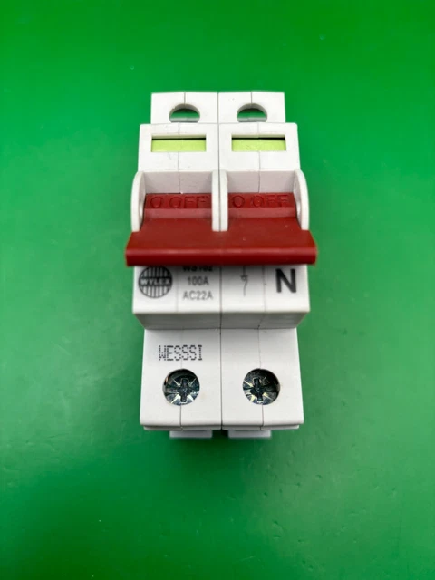 WYLEX WS102 100A Double Pole Main Switch Isolator £6.49 - PicClick UK