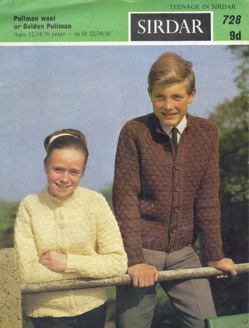 SIRDAR PULLMAN WOOL or Golden Pullman KNITTING PATTERN teenage jacket ...