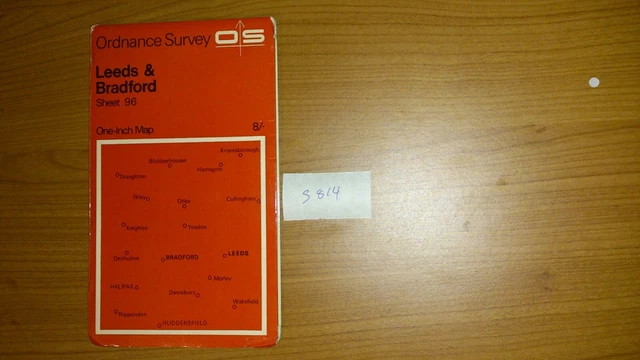 1966 ORDNANCE SURVEY Leeds Bradford Map Sheet 96 Vintage Orienteering ...