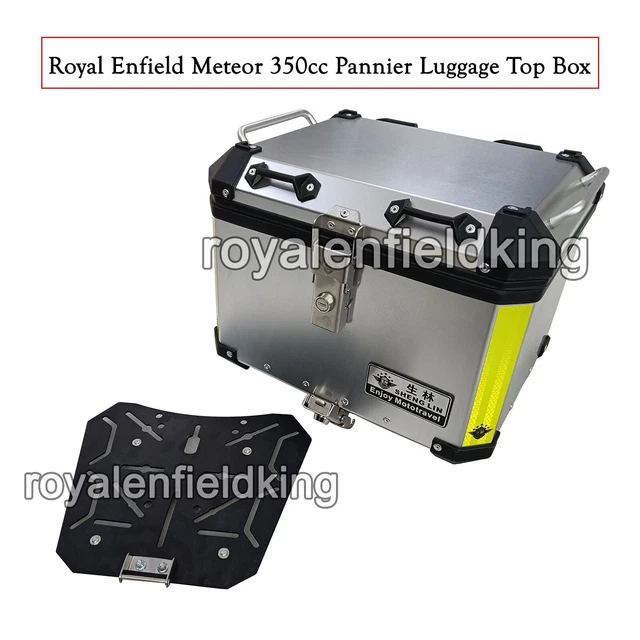 ROYAL ENFIELD METEOR 350cc Aluminium "Pannier Luggage Top Box, Silver ...