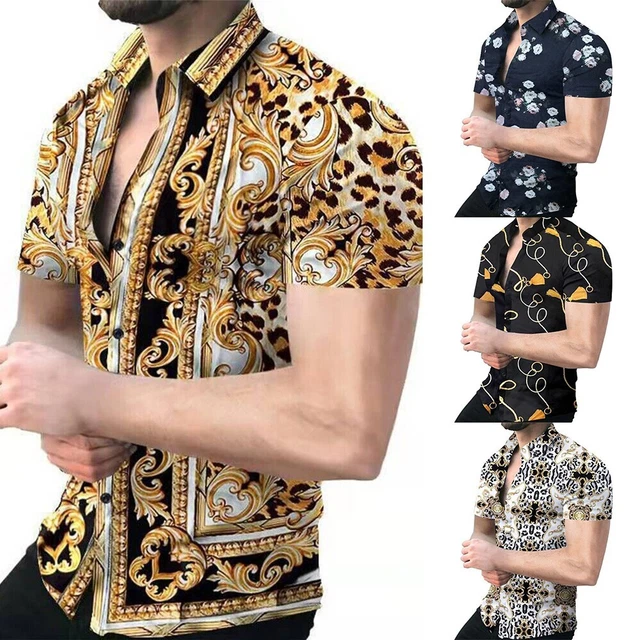 L GANTE CHEMISE DE f te collier homme avec design baroque imprim EUR 19,30 - PicClick FR