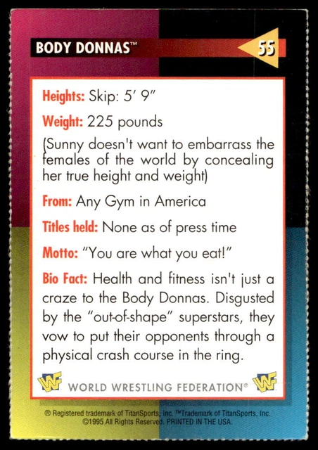 CARTE DE LUTTE Body Donnas (Skip & Sunny) 1995 WWF Magazine #55 EUR 11 ...