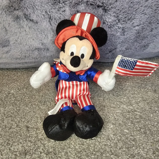 DISNEY THEME PARK Edition 4th Of July Uncle Sam Mickey Mouse Bean Bag ...