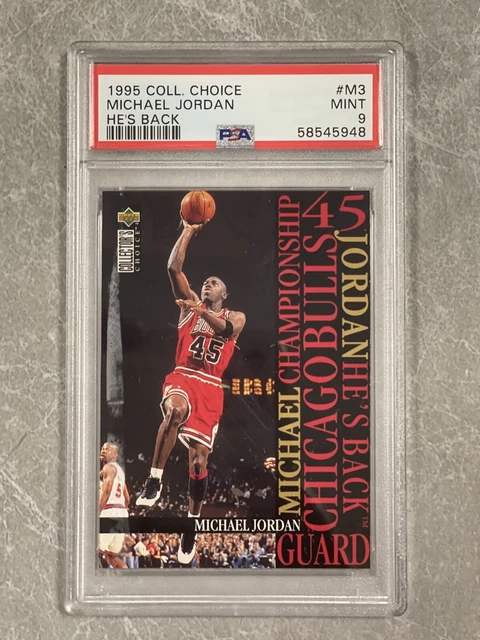 1995 COLLECTOR'S CHOICE He's Back #M3 Michael Jordan Bulls HOF PSA 9 ...