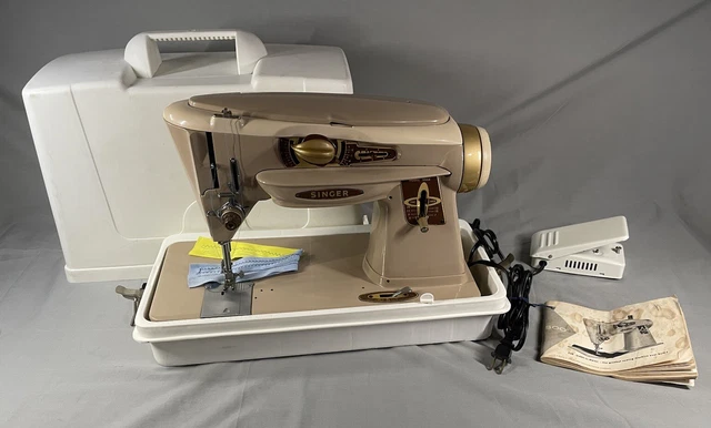 1961 SINGER 500A Sewing Machine w/ ALPHASEW PEDAL, Manual, Case HEAVY ...