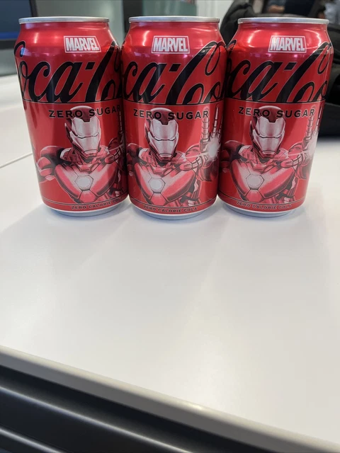 LOT OF 3 Marvel Coca Cola Zero Sugar - Iron Man Cans UNOPENED Collector ...