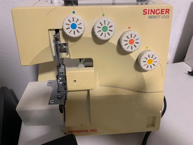 SINGER MERRITT LOCK Nähmaschine Model 14u354b mit Anlasser EUR 139,90 ...