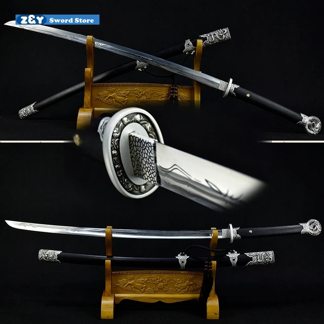 BAMBOO KATANA JAPANESE Samurai Battle Sword Stainless Steel Sharp Blade ...