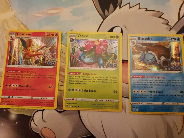 CHARIZARD VENUSAUR & Blastoise - POKEMON GO TCG Cards - Holo Rare Set ...