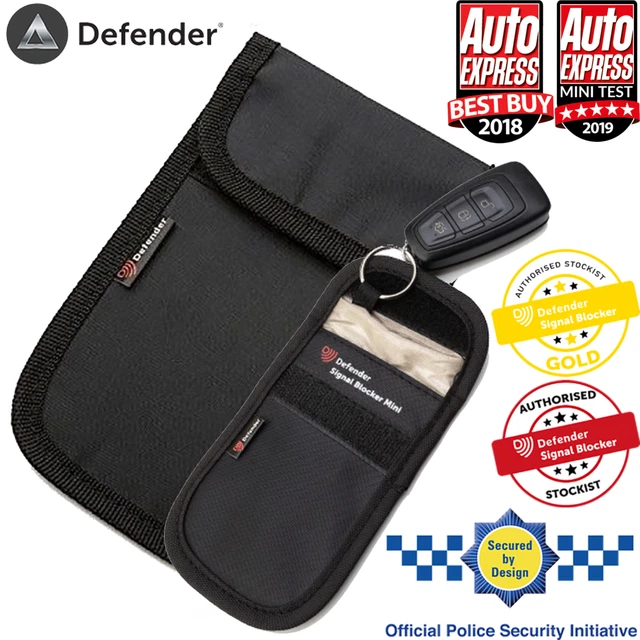 DEFENDER SIGNAL BLOCKER Combo Pack 1 Mini + 1 Standard Car Key Signal ...