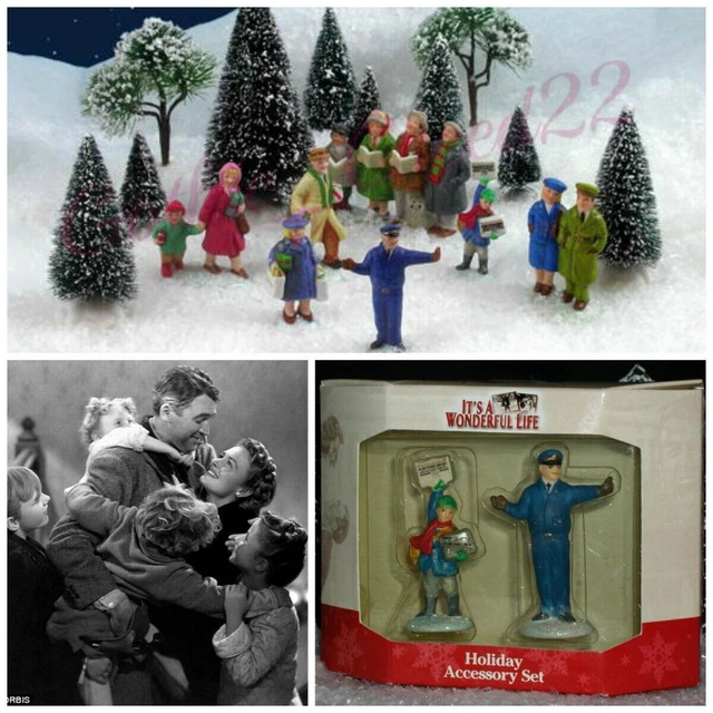 IT'S A WONDERFUL Life Enesco Christmas Village 'News Paper Boy/Cop/Bert ...