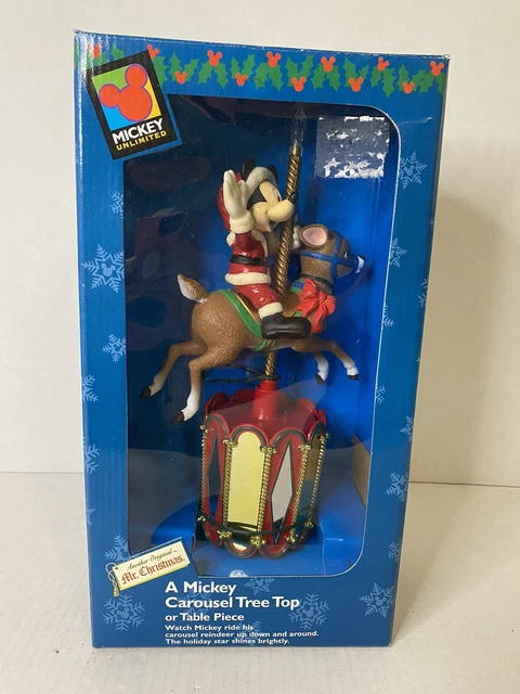 MR. CHRISTMAS MICKEY Mouse Reindeer Carousel Tree Topper Table Display ...