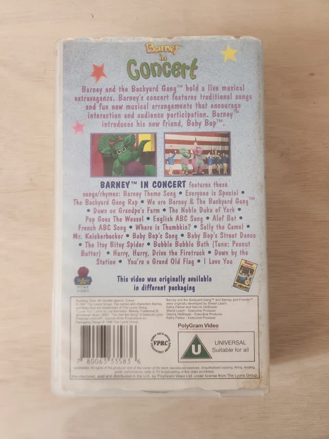 BARNEY IN CONCERT VHS PAL Children's Video £1.17 - PicClick UK