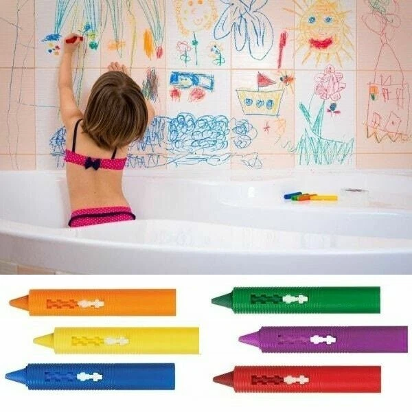 PACK 6 WASHABLE Kids Baby Fun Paints Drawing Crayon Pens Toy Bath Crayons $5.07 - PicClick CA