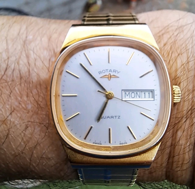 EARLY ROTARY SWISS Made Gents Quartz Watch -Harley 377 Mvmnt/New ...