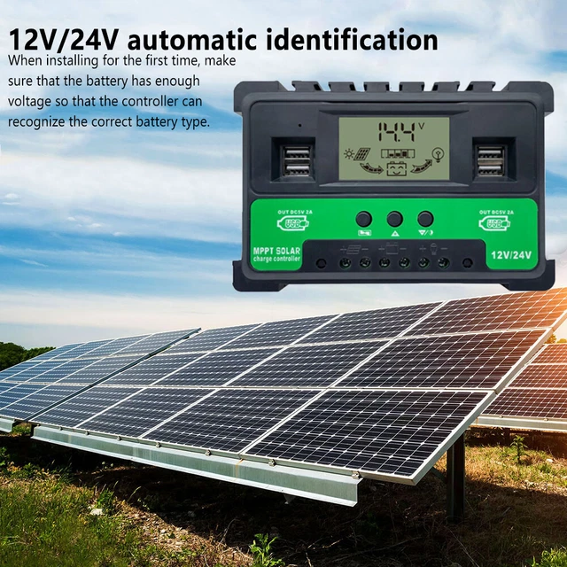 12V/24V SOLAR CHARGER Regulator with 4 USB MPPT Solar Panel Battery ...