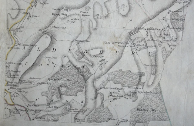 ORIGINAL JOHN ANDREWS & Andrew Dury Map Section 6 Amesbury, Porton ...