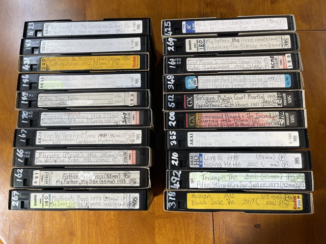 20 X BLANK VHS tapes * Mixed Bulk Lot * Movies TV Ads Music TV Shows ...