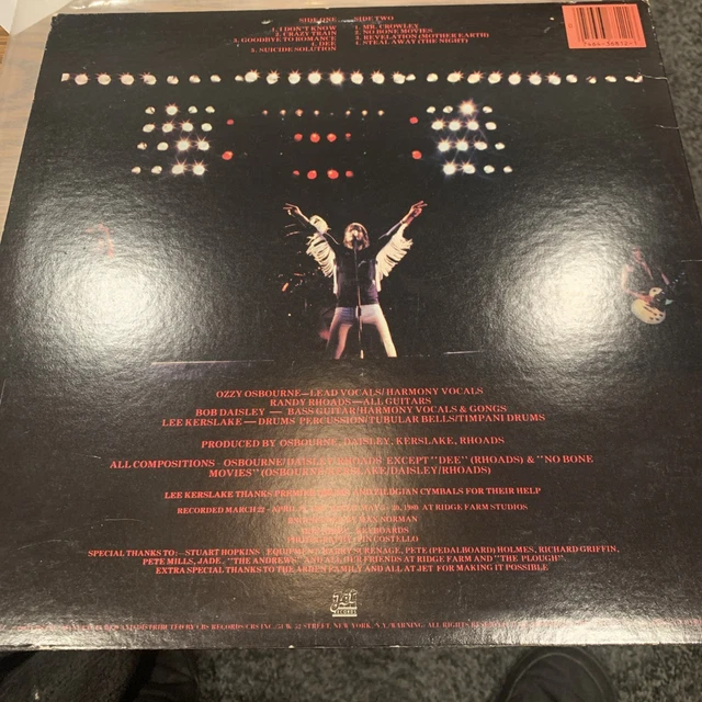 OZZY OSBOURNE BLIZZARD of OZZ LP 1981 First Press JZ36812-1A Red Box ...
