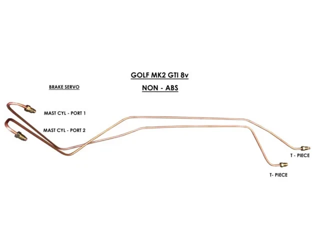 VW GOLF MK2 8v GTI PRE-BENT COPPER BRAKE PIPE LINE KIT BRAKE MASTER 2 ...