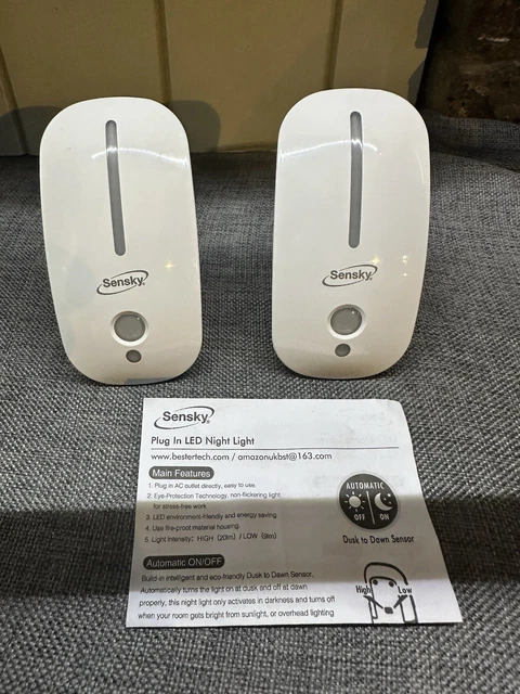 PAIR OF PLUG In Pir Motion Sensor LED Lights £10.80 - PicClick UK