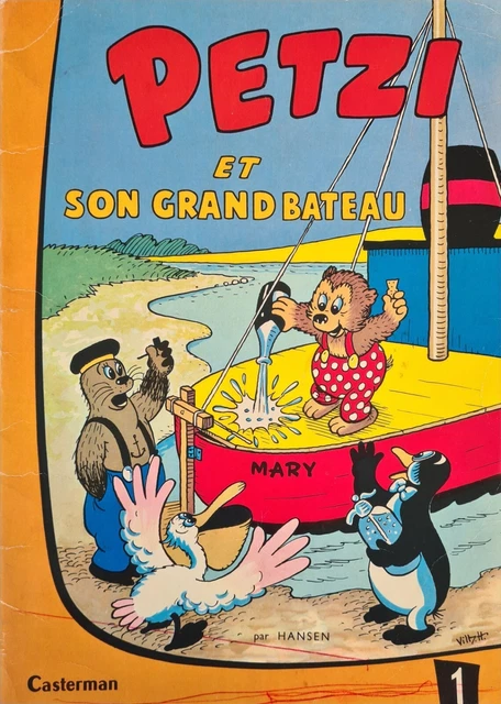 RARE ALBUM BANDE Dessinée "Petzi et Son Grand Bateau" N°1 Casterman ...