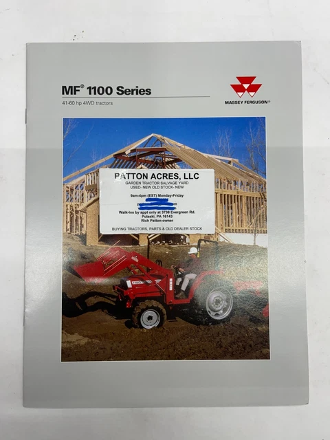 FOGLIO SPECIFICO BROCHURE per trattori serie Massey Ferguson MF1100 EUR ...