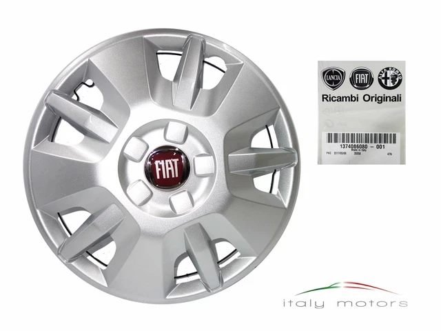 ORIGINAL FIAT DUCATO Radkappe Nabendeckel 15 Zoll Logo Emblem rot ...