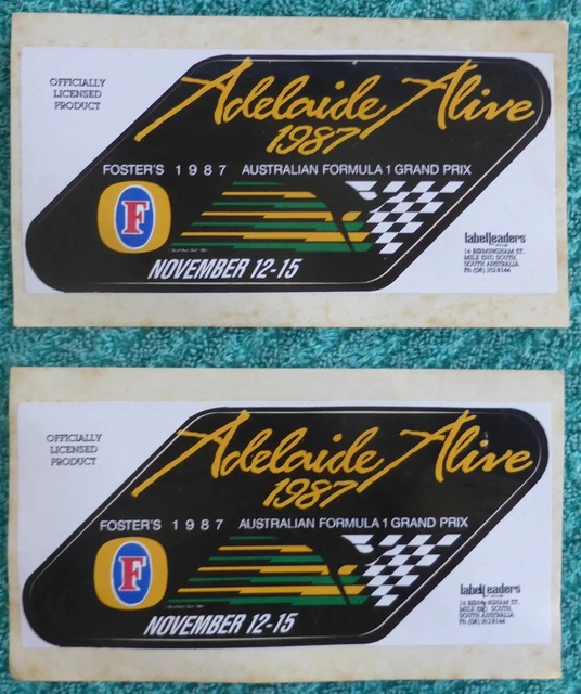 VINTAGE FORMULA 1 F1 Stickers - Adelaide 1987, $11.00 - PicClick AU