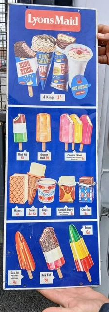 1960S VINTAGE LYONS Maid, Ice-cream Tin Advertising Sign. £220.20 ...