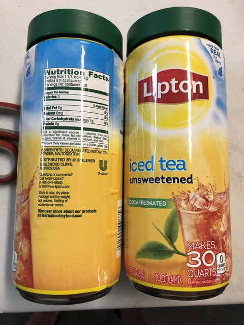 LIPTON ICED TEA Mix Decaffeinated Unsweetened, 30 qt 1 jar $8.49 - PicClick