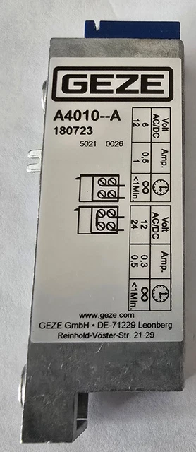 GEZE KOMPAKTTÜRÖFFNER A 4010-A * 6-12V , Gleich wie eff eff 17E *NEU* EUR 48,50 - PicClick DE